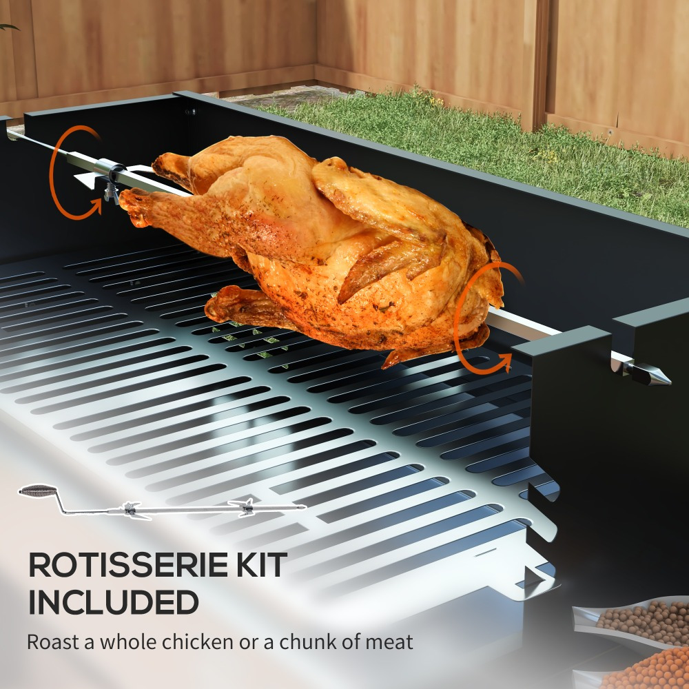 Bbq Rotisserie Grill Roaster, Charcoal Split Roaster For Chicken Or ...