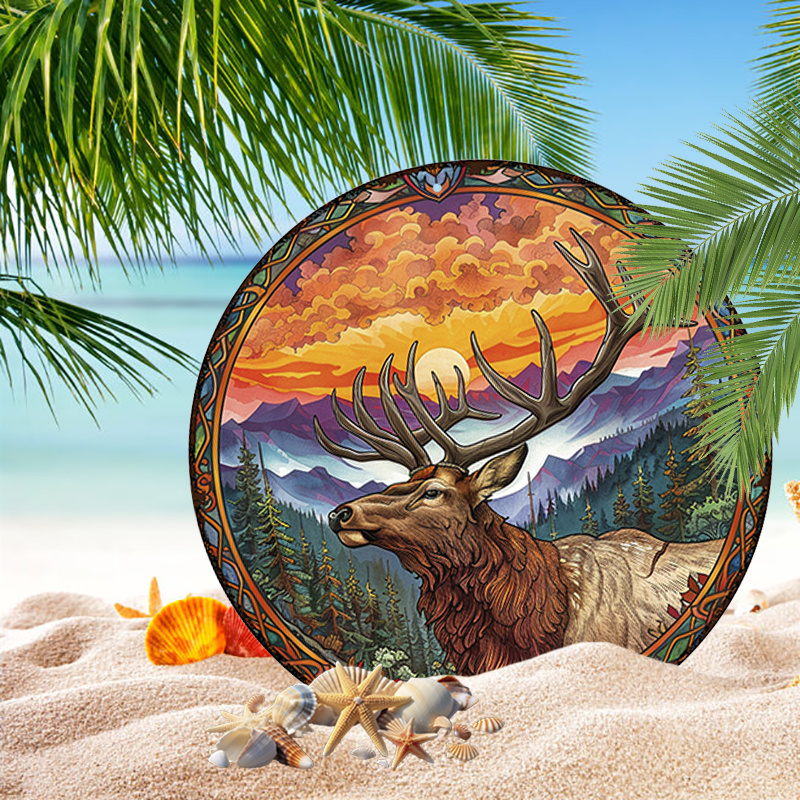 Charming Round Aluminum Sign Vintage Spring Elk Moose Design - Temu