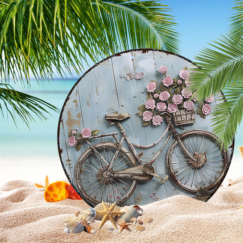 Декоративно изкуство за стена с винтидж велосипед и цветя 1 Temu Bulgaria