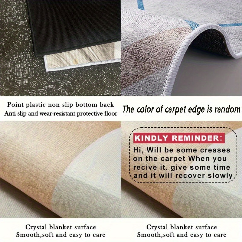 Bohemian Style Polyester Area Rug - Non-slip Backing, Vibrant ...