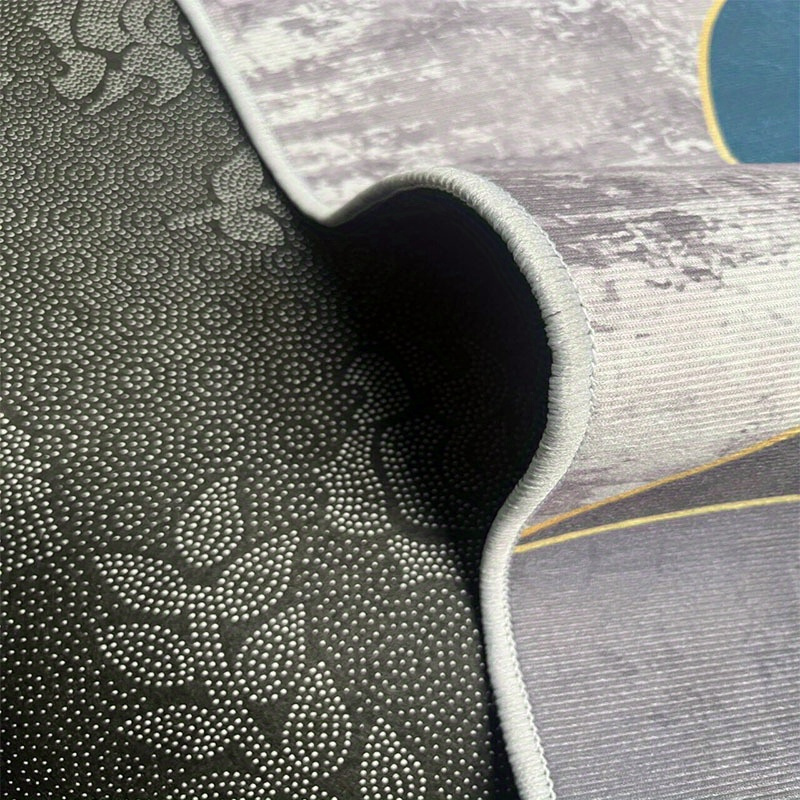 Bohemian Style Polyester Area Rug - Non-slip Backing, Vibrant ...