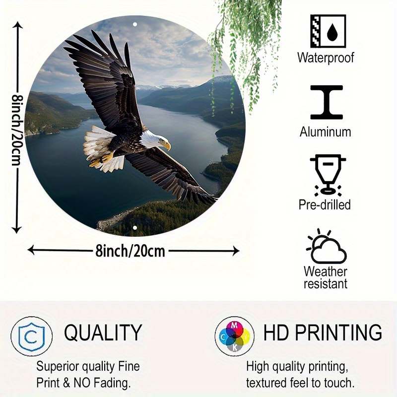 Ukrasna umjetna slika na temu letećeg orla od 8 x 8 inča (20 - Temu ...