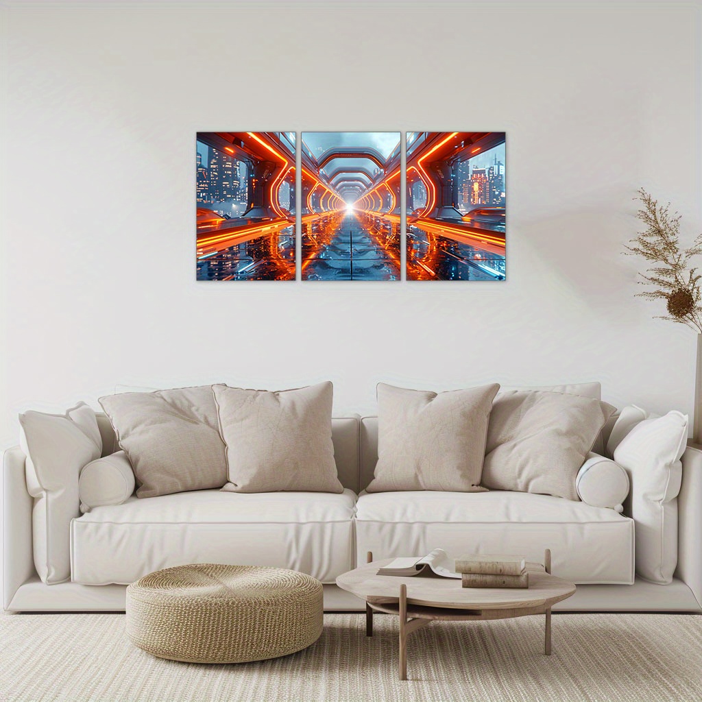 Набір з 3 х Неоформлених Полотен з Малюнками Міських Temu Czech Republic