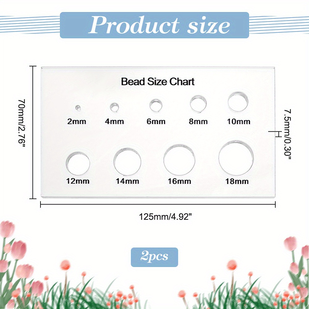 acrylic bead sizing gauge transparent bead size chart board - Temu