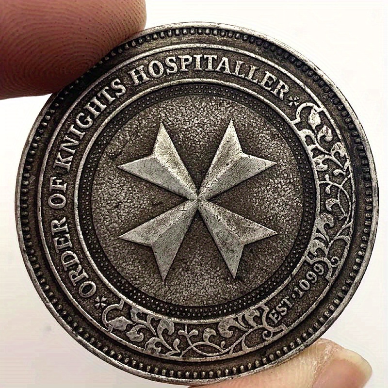 1pc Alloy Challenge Coin - Medallion, Knights Hospitaller Crusader ...