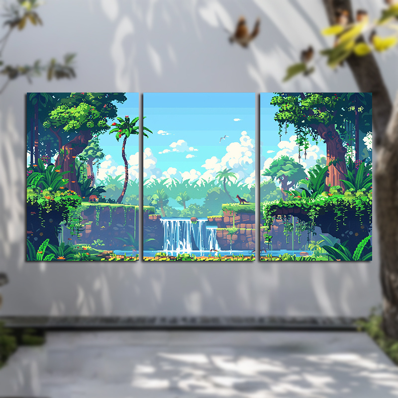 Настінний декор Водоспад у тропічному лісі Амазонки набір Temu