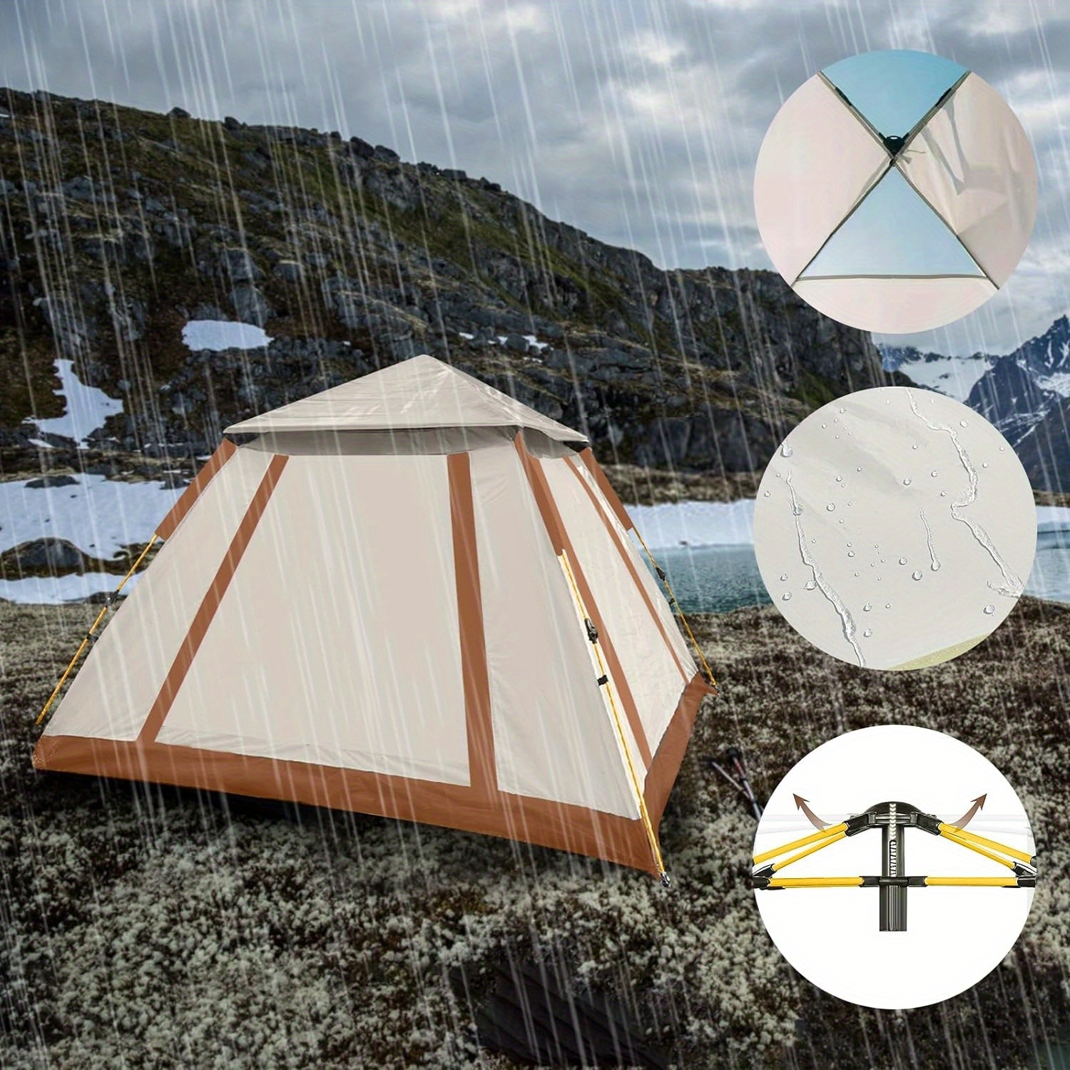 Camping Tent Pop Up For Camping Tent Waterproof 2 3 4 Person Tent ...