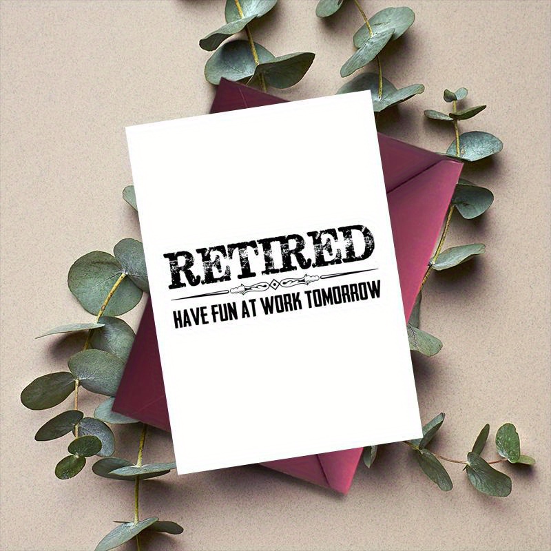 Retirement Card A Black White Image Words "retired Rockstar" - Temu United