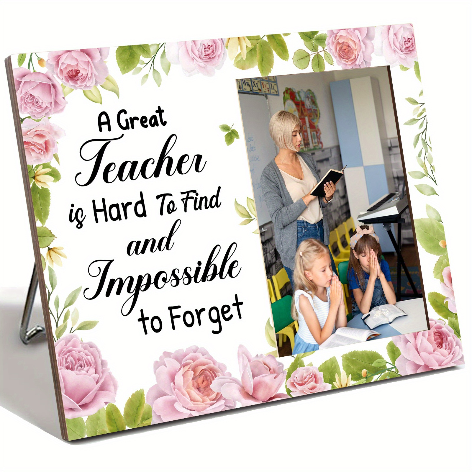 Teacher Appreciation Photo Frame Floral Wooden Picture - Temu