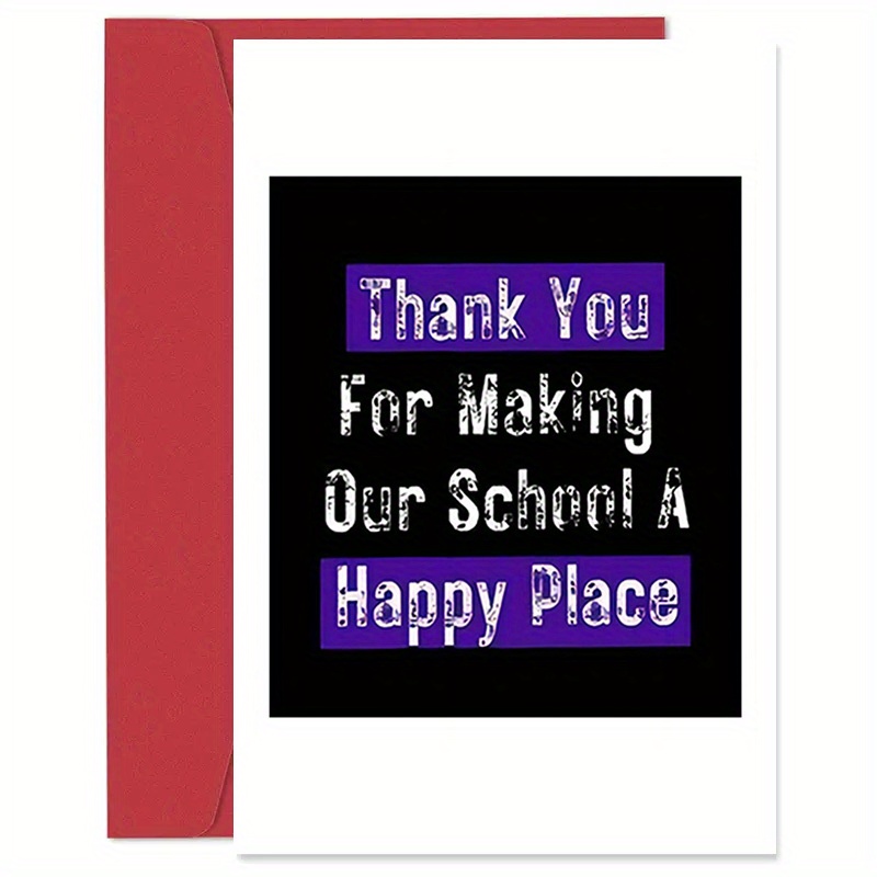 Teacher Appreciation Greeting Card Thank Card School Staff - Temu