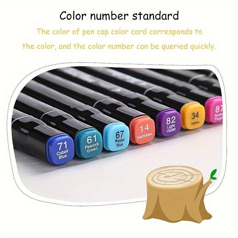 Art Markers Set Dual Tip 12/24/48/60 Colors Drawing - Temu