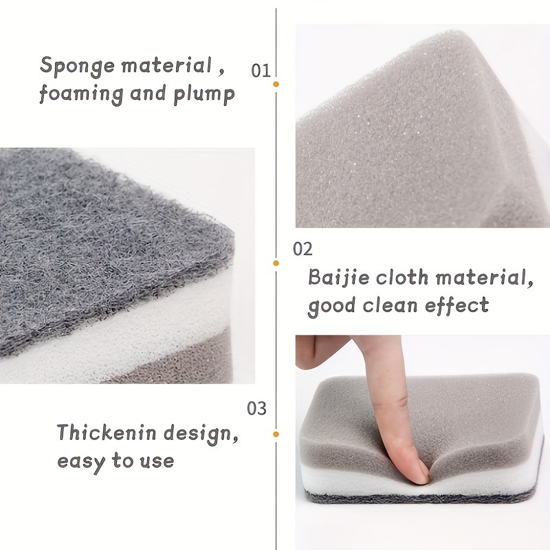 Double-sided Cleaning Sponge Set, 5/10 Pieces - Ideal For Kitchen ...