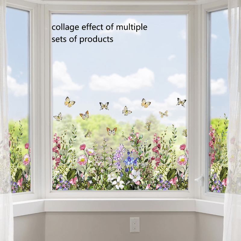Hand painted Flower Butterfly Window Decals Static Cling - Temu Canada