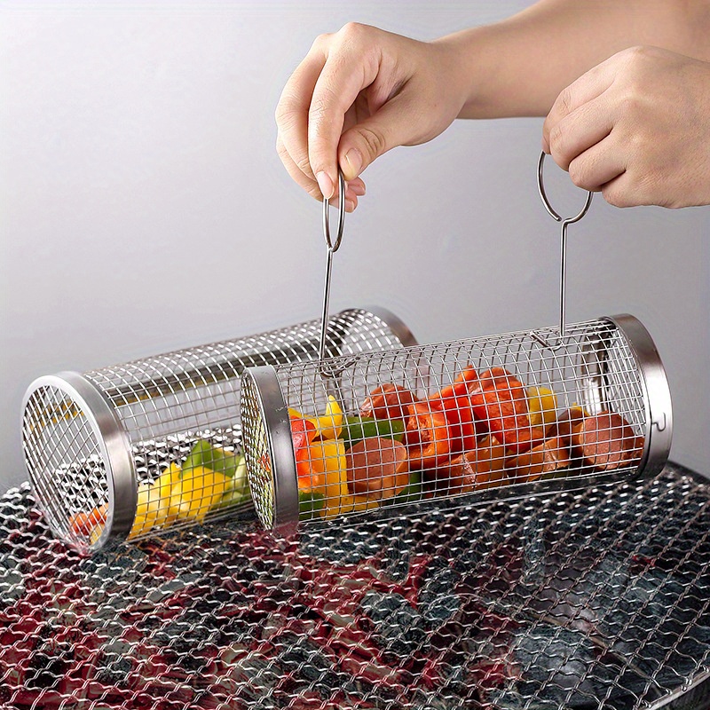 Ensemble Paniers Grillades En Acier Inoxydable Poignée - Temu France