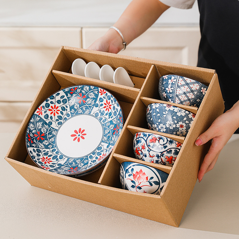 Traditional Japanese Ceramic Bowl Set: Elegant Blue White - Temu