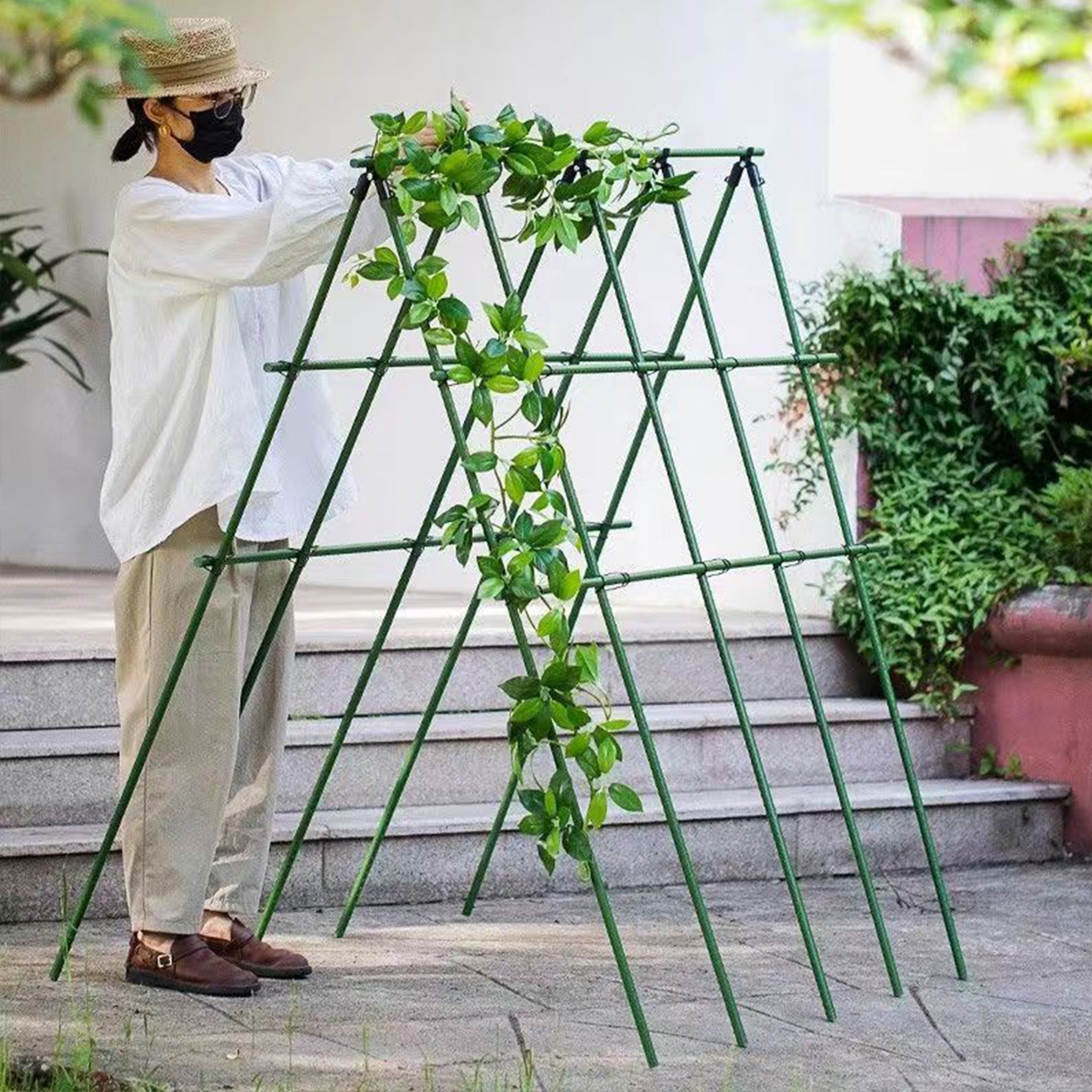 5-pack Garden Trellis For Climbing Plants - Metal Plant Support Stakes ...