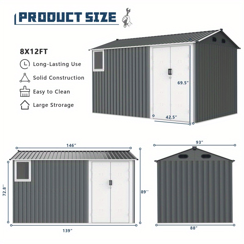 Metal Outdoor Storage Shed Window Floor Base Air Vents - Temu