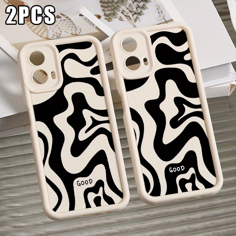 2pcs/1set Luxury Shockproof For S23 S24 A04 Pattern Black Road Phone Cases For A05s A70 P55 5g ...