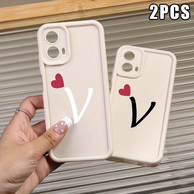 2 יח'/1 סט יוקרה עמיד במכות עבור S23 S24 A04 דוגמת לב - Temu