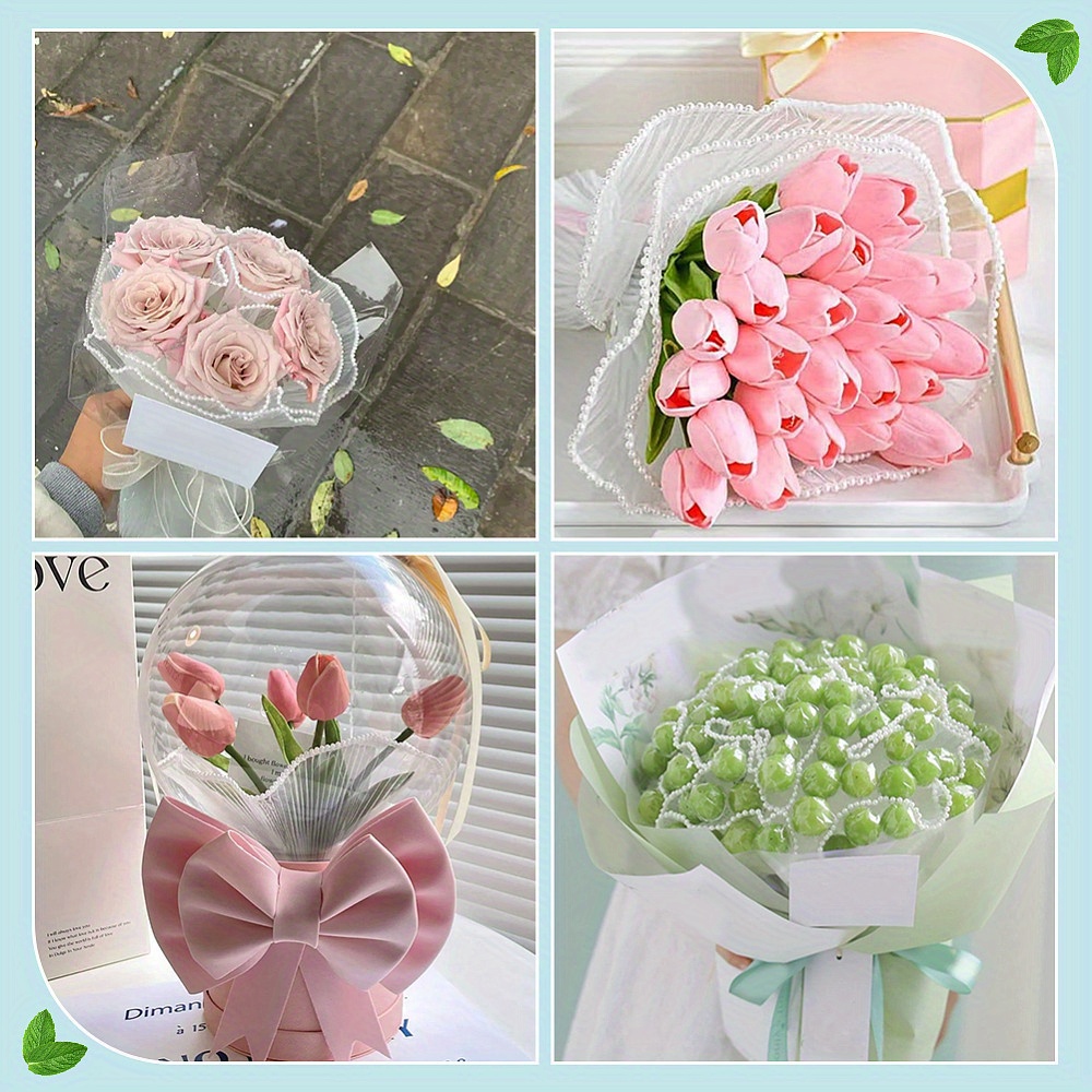 1bag White Flower Wrapping Paper Bouquet Floral - Temu