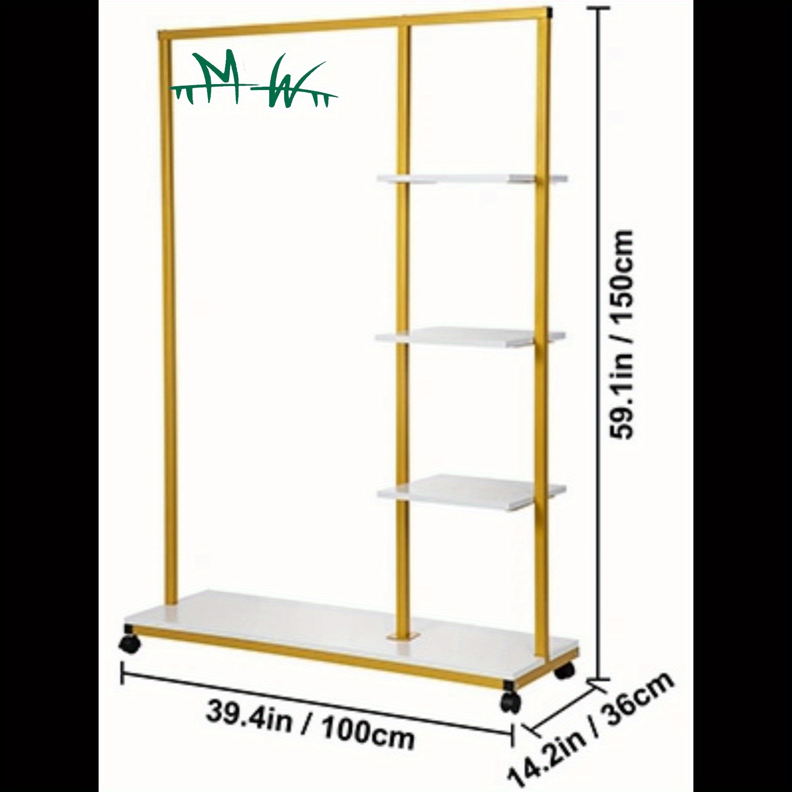 Clothing Garment Rack, 39.4"x14.2"x59.1", Heavy-duty Clothes Rack W ...
