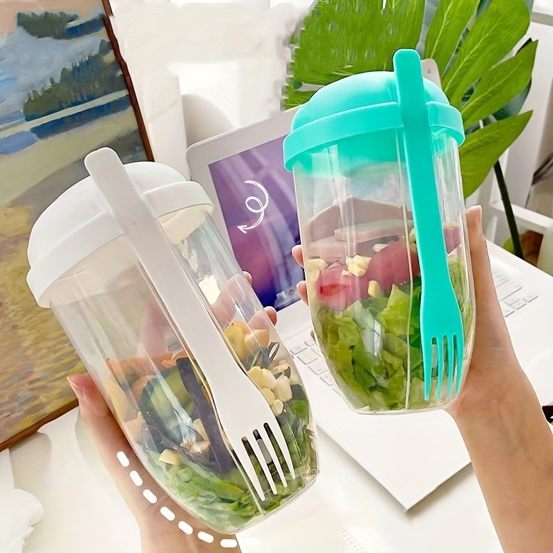 12-piece 33.8oz Portable Salad Cups With Fork - Leakproof, Bpa-free ...