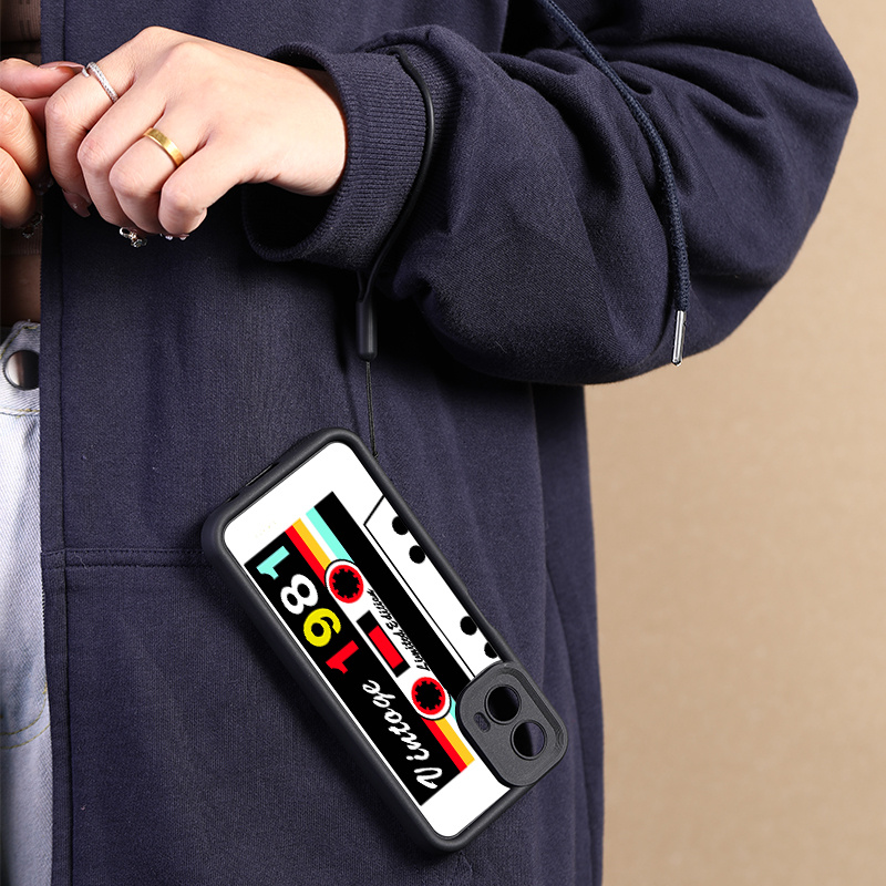 Case With Lanyard For Moto G53 G22 Pattern Ghosting Tape Phone Cases ...