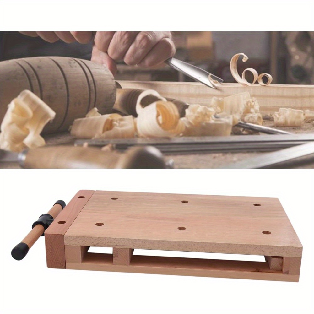 Vise Workbench Hard Wood Portable Wood Workbench Desktop Vise Storage ...