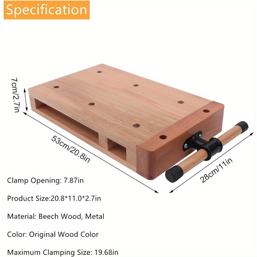 Vise Workbench Hard Wood Portable Wood Workbench Desktop Vise Storage ...