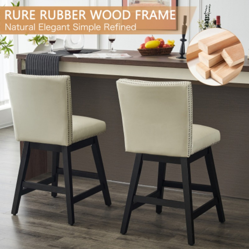 Swivel Bar Stools Modern Pu Leather High Back Counter Stools - Temu