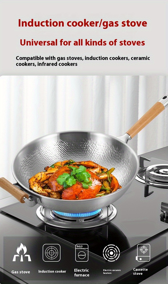 Stainless Steel Chefs Pan 304 Hammered Finish Uncoated - Temu Australia