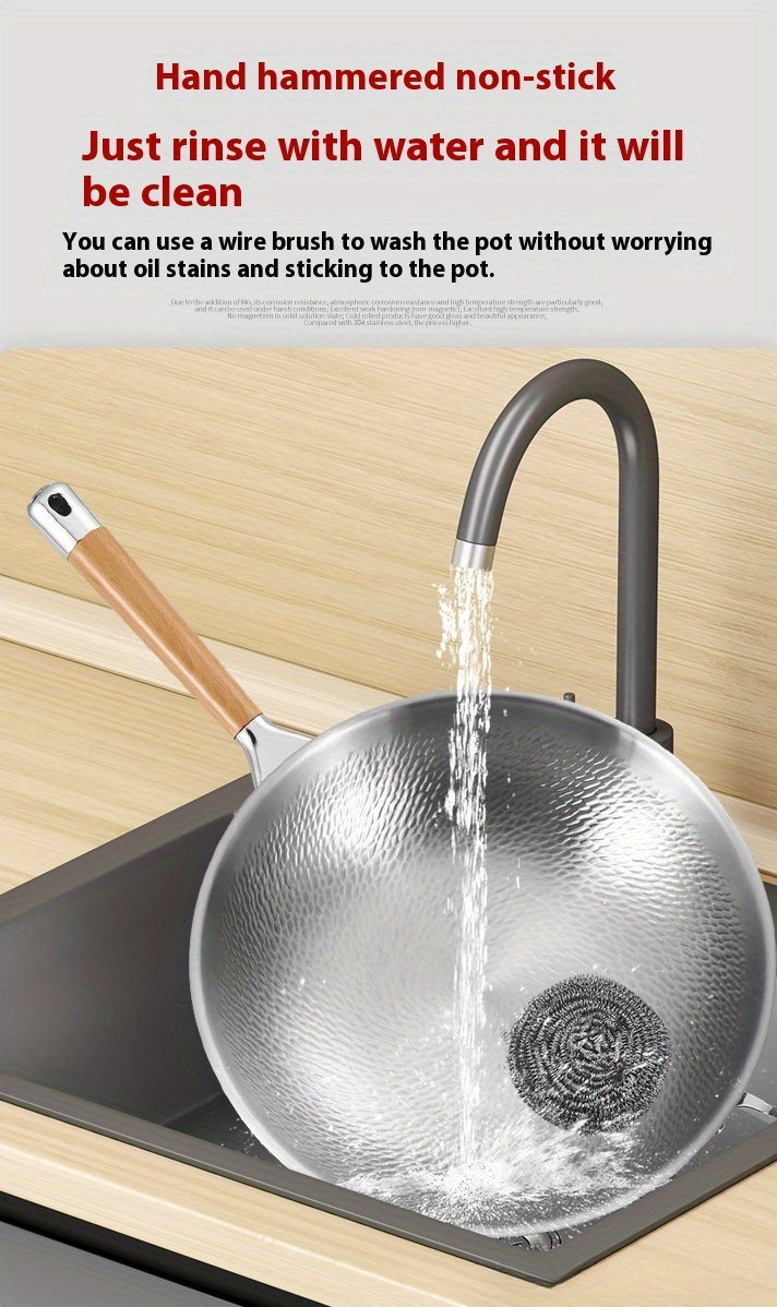 Stainless Steel Chefs Pan 304 Hammered Finish Uncoated - Temu Australia