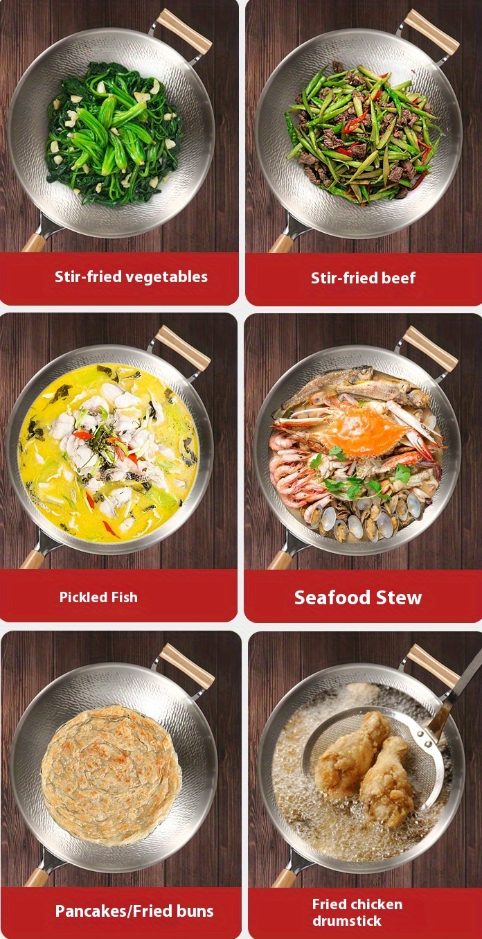 Stainless Steel Chefs Pan 304 Hammered Finish Uncoated - Temu Australia