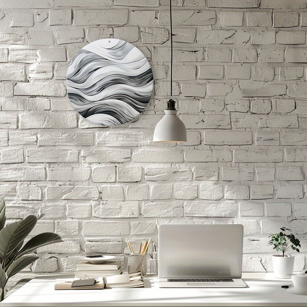 Soothing Rhythm Waves - Round Aluminum Wall Art, 2d Printed Motion ...