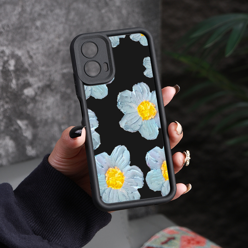 Luxury Shockproof For S23 S24 A04 Pattern Painting White Flower Phone Case For A05s A70 P55 5g ...