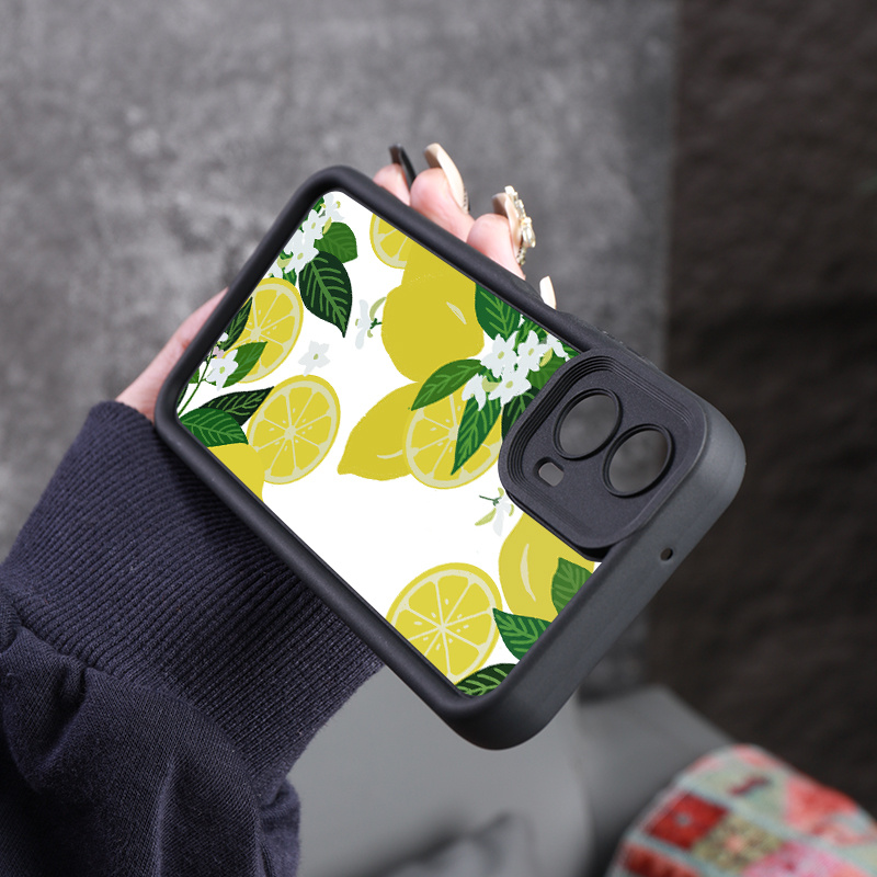 Luxury New Case Moto G53 G30 Pattern Lemon Black Phone Case - Temu