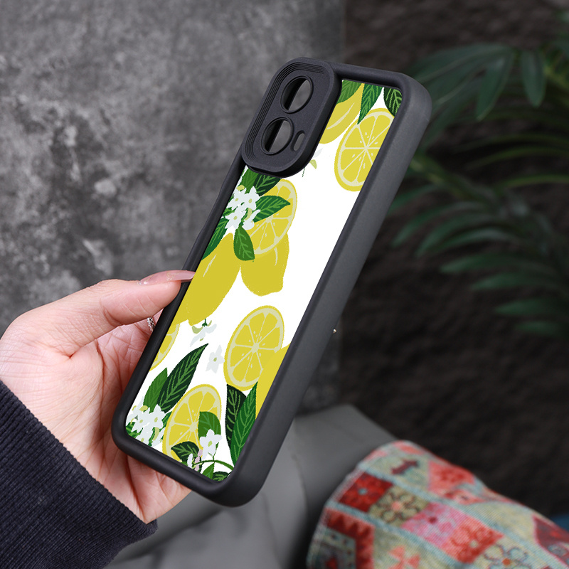 Luxury New Case Moto G53 G30 Pattern Lemon Black Phone Case - Temu