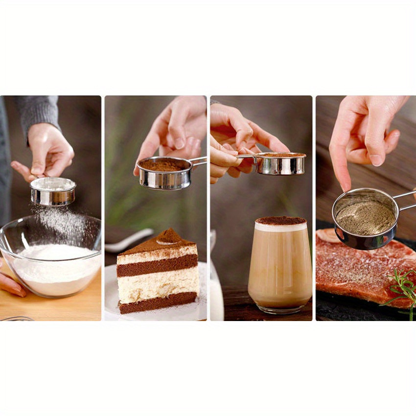 Stainless Steel Flour Sifter Handheld Easy clean Sieve Cocoa - Temu