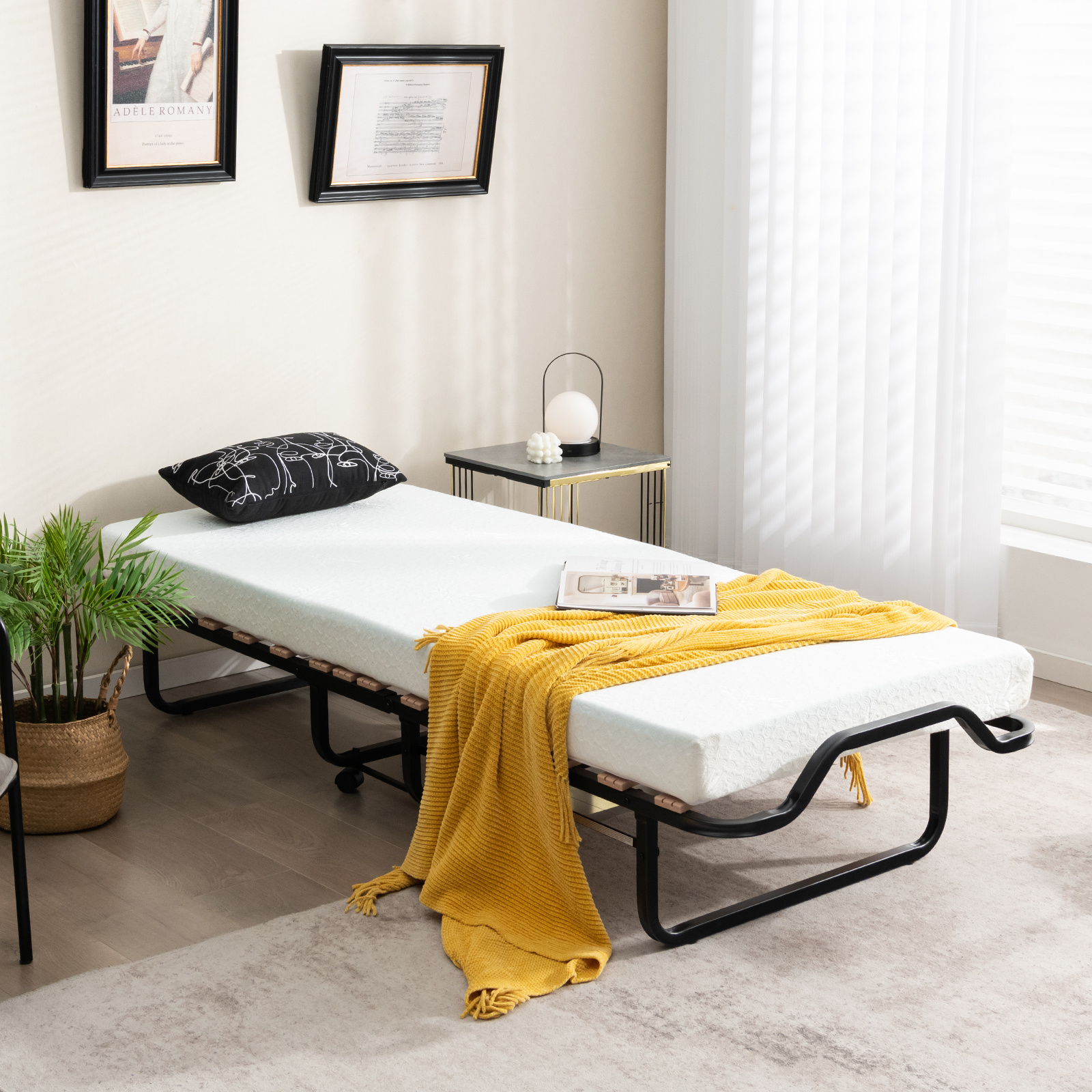 folding bed portable metal guest bed Temu United Kingdom