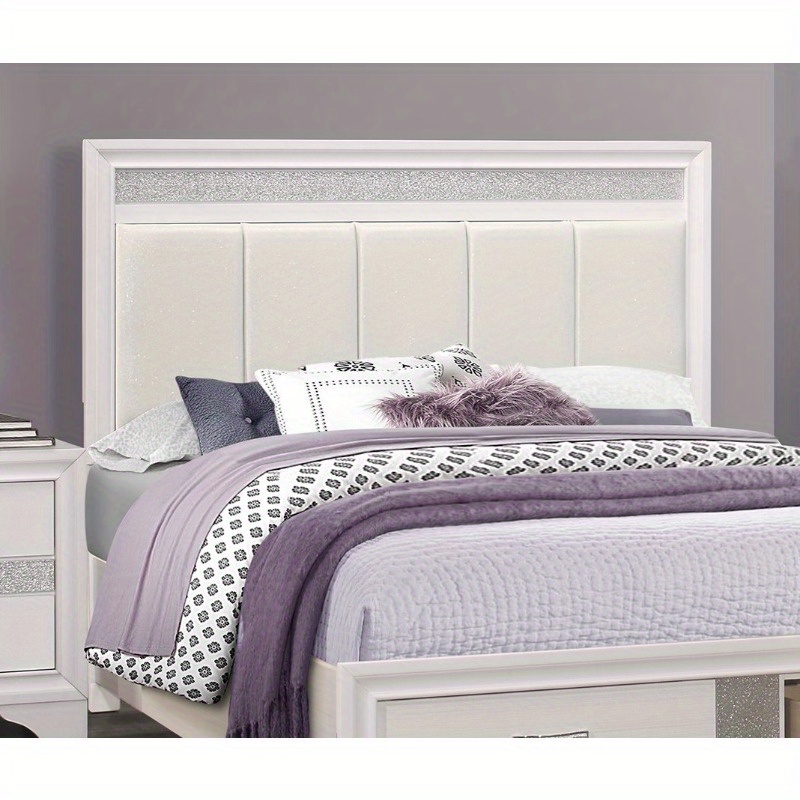 Modern Glam White Finish 1pc Queen Platform Bed With Drawer Storage ...
