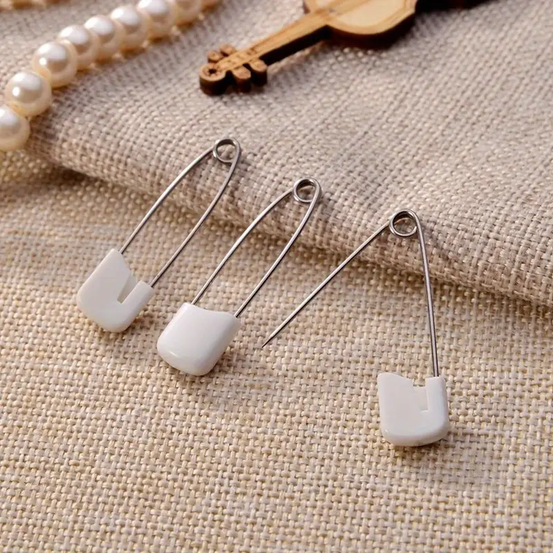 Durable Stainless Steel Diaper Pins With Safety Lock 2 1 Length Secure