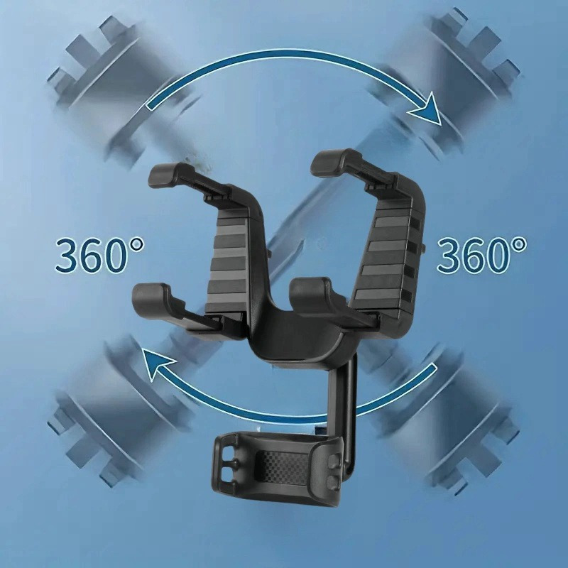 Dash Cam & Phone Mount For Rearview Mirror - 360° Rotation, Easy ...