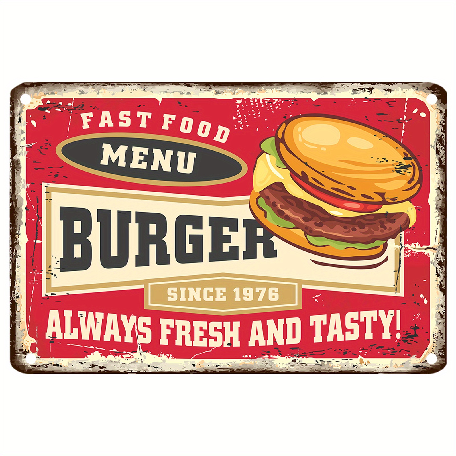 Vintage Menu Metal Tin Sign Wall Art - Temu