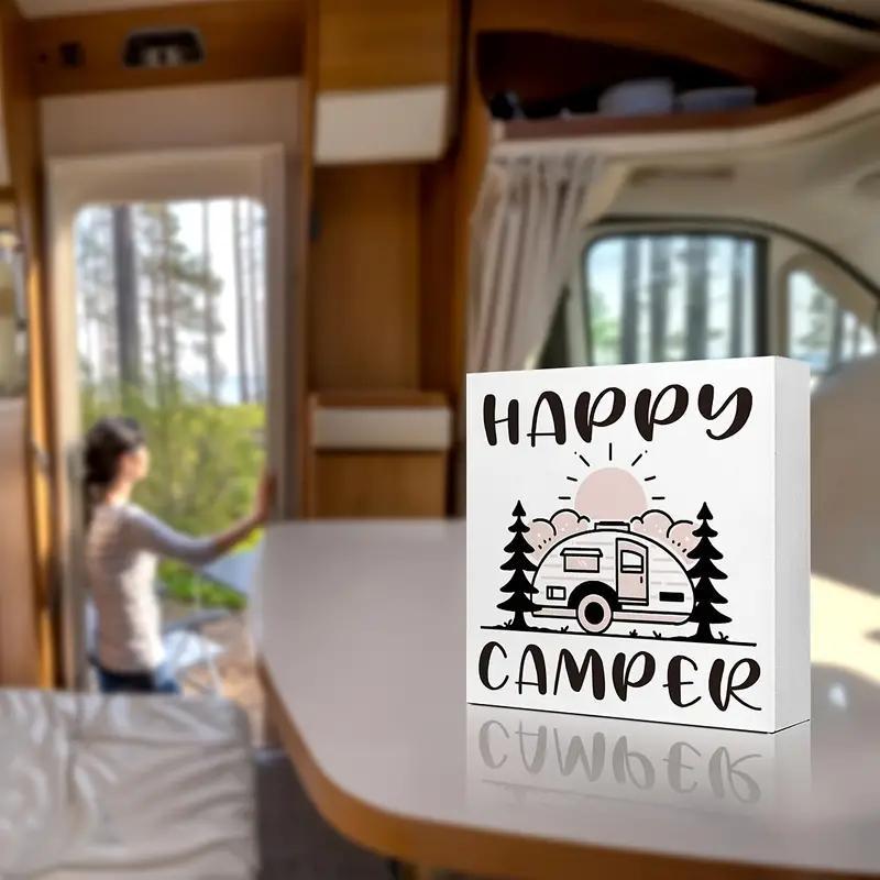 "cozy Retreat" Happy Camper Desk Ornament - 3.96" Square Foam Pvc, Sun ...