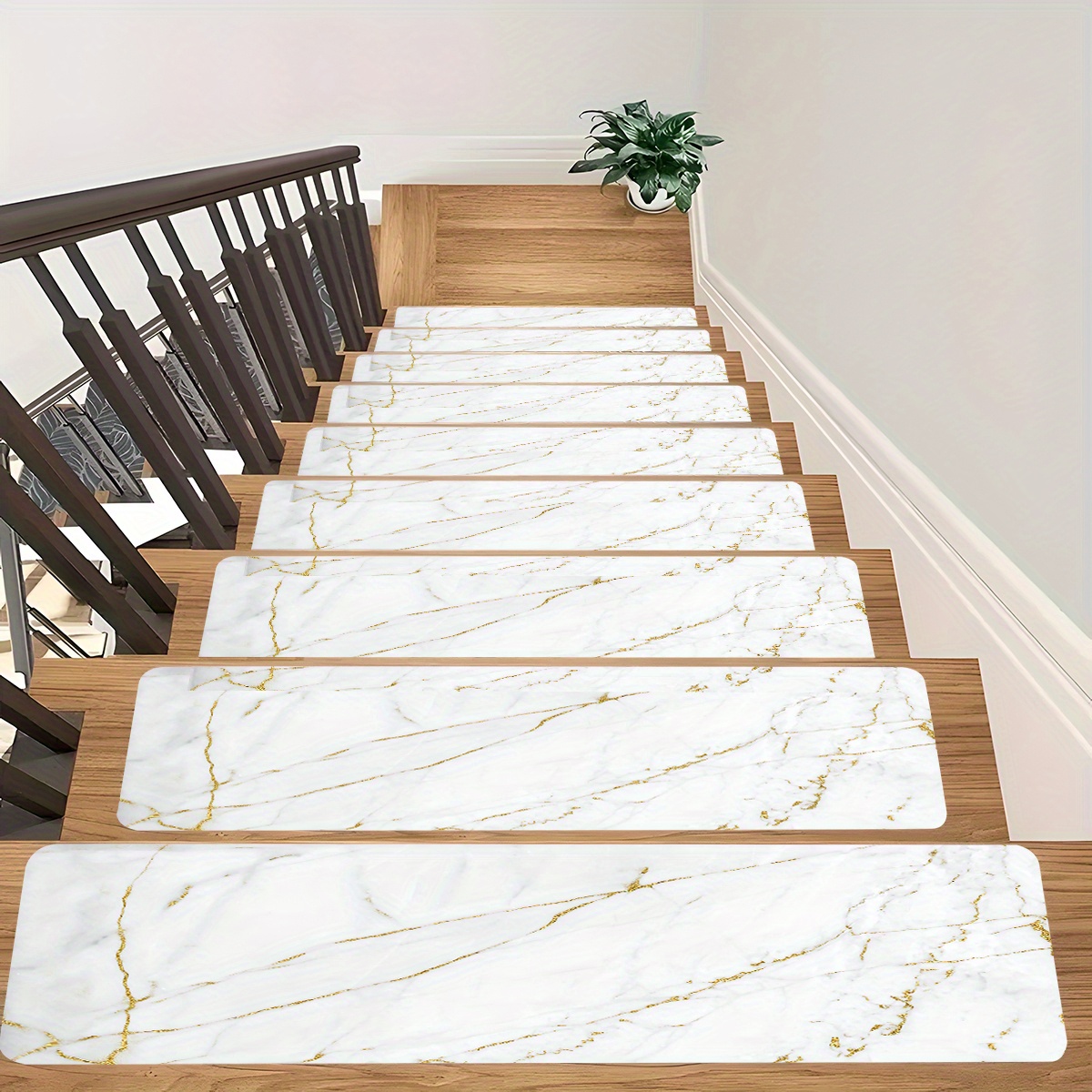 Elegant Marble Pattern Non-slip Stair Treads - Rubber Safety Mats For ...