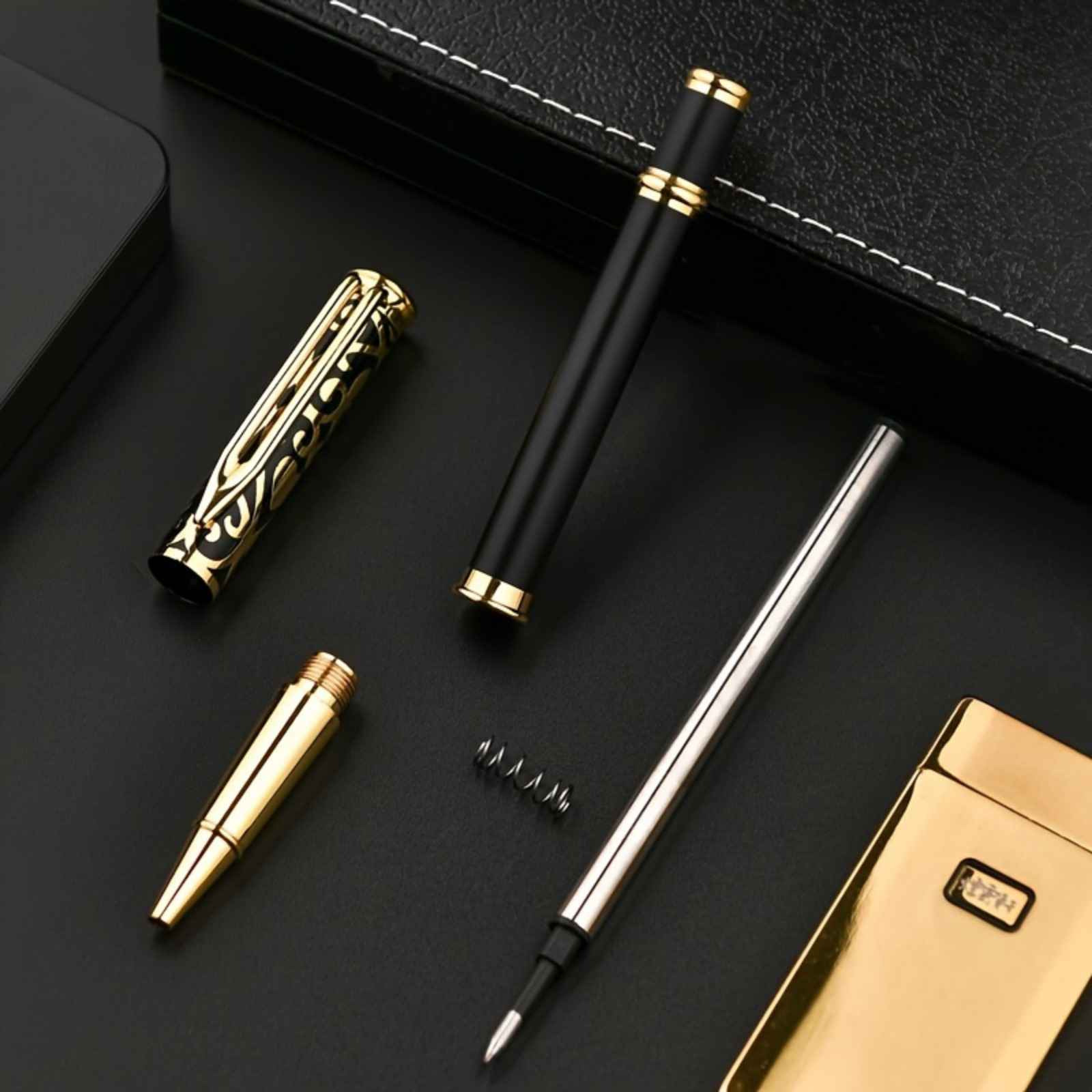 2 Pcs Metal Brass Business Signature Pen - Ballpoint Pens, Black Ink ...