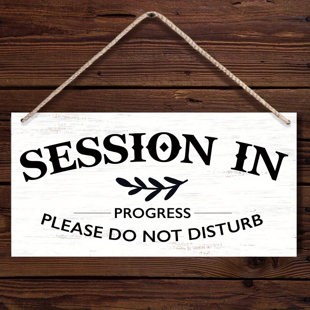 Acrylic Session In Progress Sign - 1pc, Inch Elegant White Hanging Door ...