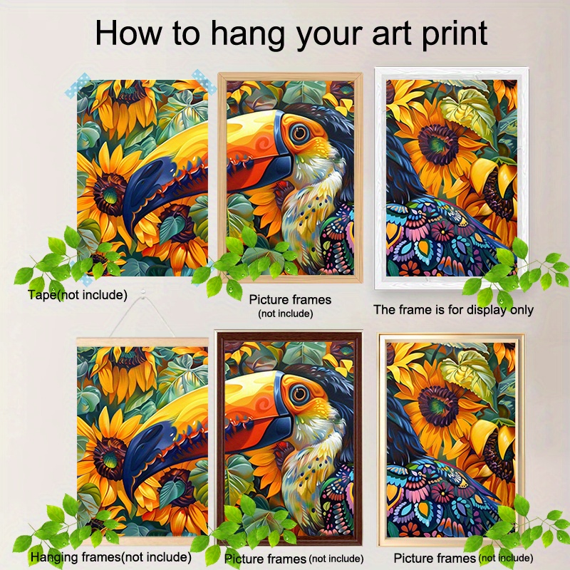 Toucan Sunflowers Wall Art Unframed Canvas Prints Vibrant - Temu