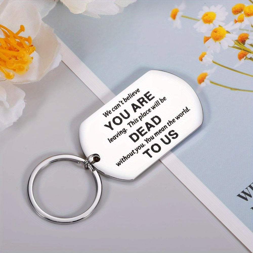 Simple Style Stainless Steel Keychain - Engraved Farewell Gift For ...