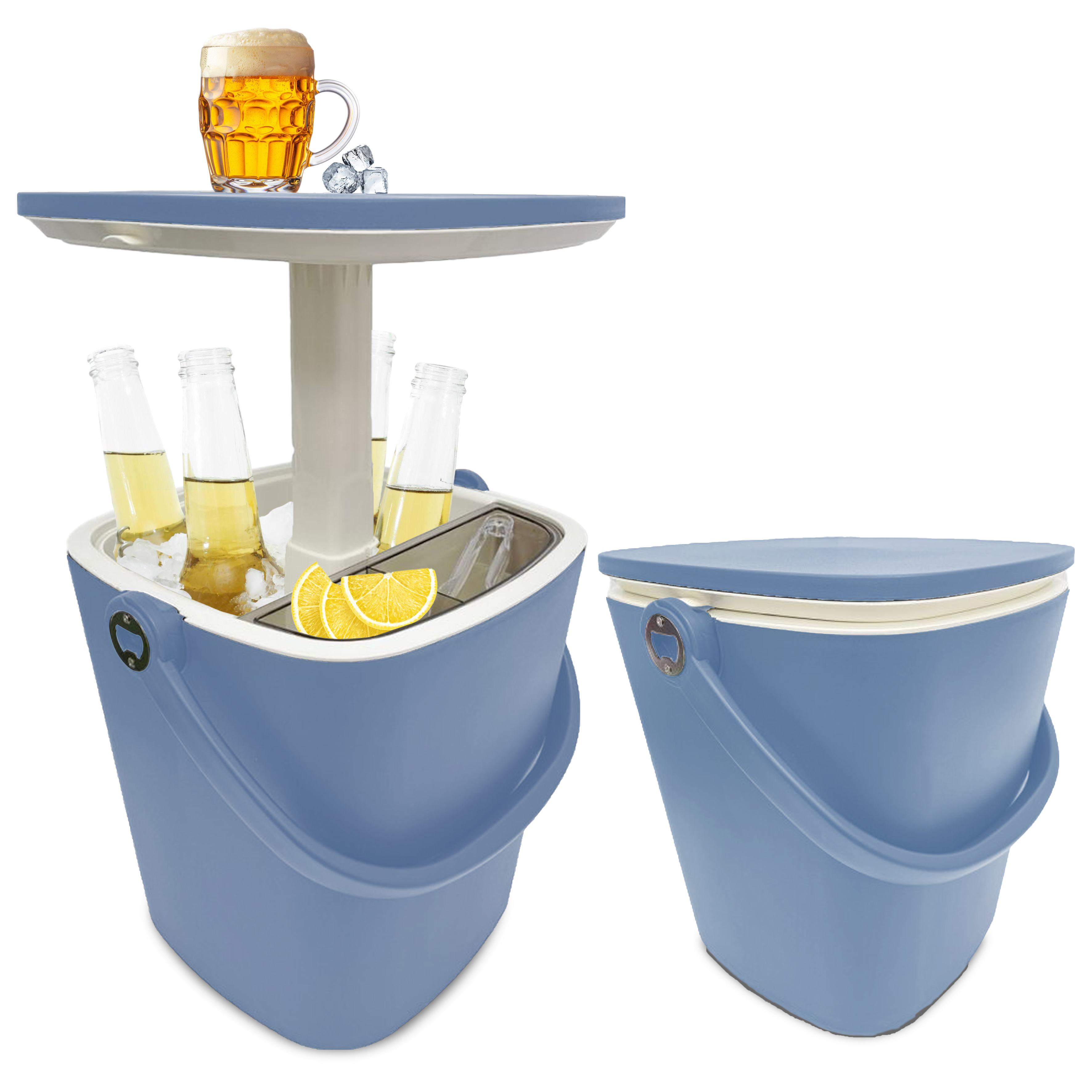 Outdoor Side Tables For Patio Patio Bar Cooler Table - 3-in-1 Grey ...